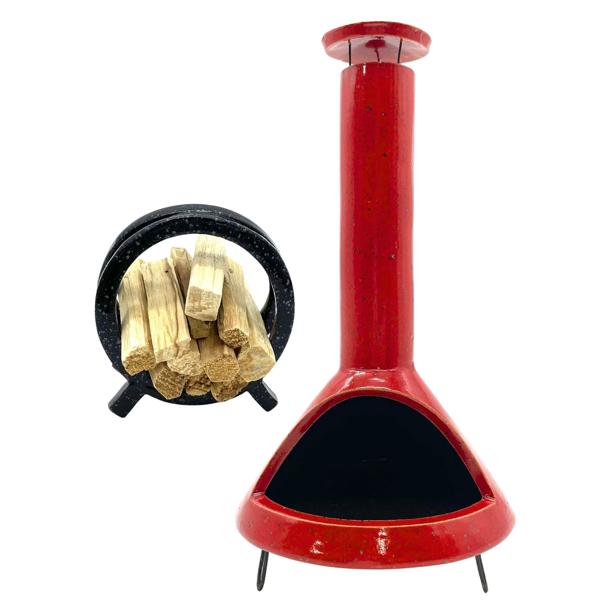 Mini Malm Burner - Red with Incense & Log Holder – Scout Design Studio